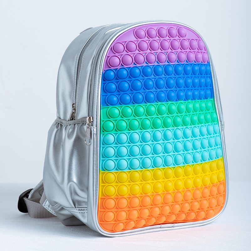 POP IT Backpack For School Rainbow Multicolor : Pop It Fidget Back Pac ...